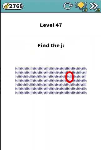 Brain Puzzle IQ Challenge Level 47 (Find the j) » Puzzle Game Master