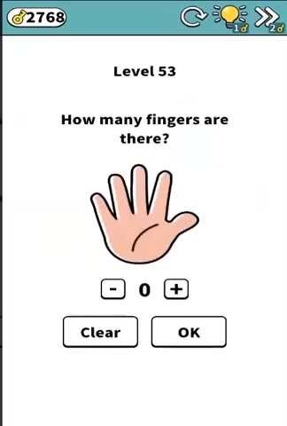Brain Puzzle IQ Challenge Level 53 (How many fingers are there ...