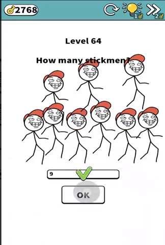 Brain Puzzle IQ Challenge Level 64 (How many stickmen?) » Puzzle Game ...